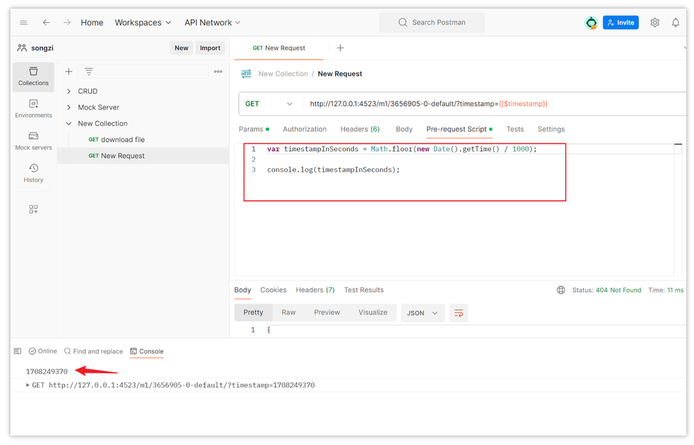 How To Pass The Current Timestamp In Postman
