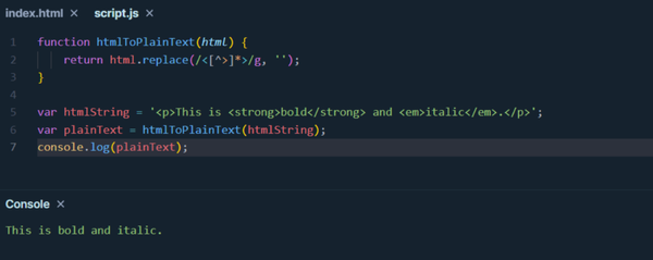 How To Convert Html To Plain Text Using Javascript
